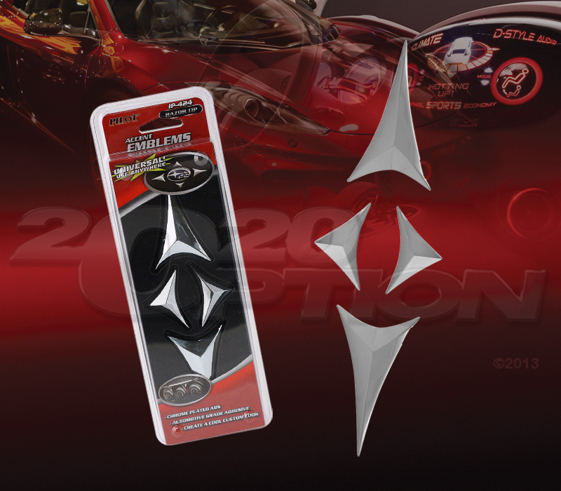 Find IP-424 PILOT RAZOR TIP ACCENT EMBLEM STICK-ON AUTO BODY MOLDING ...