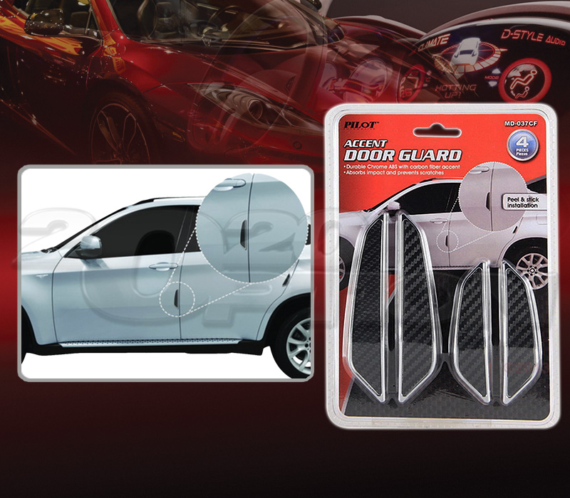 Buy PILOT AUTOMOTIVE PEEL-AND-STICK ACCENT DOOR GUARD CARBON FIBER LOOK ...